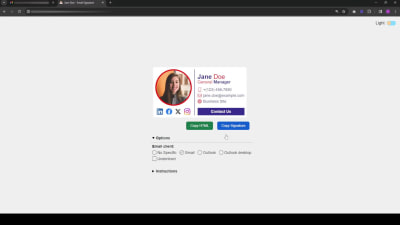 A professional email signature in HTML and inlined CSS with clickable ...