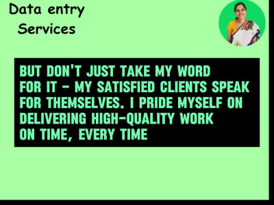 High quality,Fast,Reliable and Accurate Data Entry | Upwork