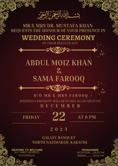 A professional wedding invitation card design within 24 hours | Upwork