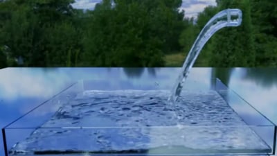 A fantastic deliver and render in 3d water simulation, water liquid ...