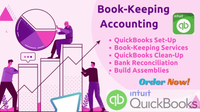 Book-Keeping Online On QuickBooks, QuickBooks Setup, Bank Reconcilation ...