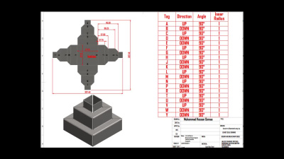 Sheet metal works (DXF - Bending table - 2d drawing) | Upwork