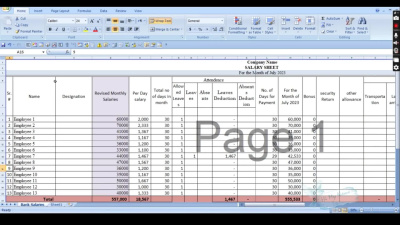 Excel base payroll, salaries spreadsheet and paystubs | Upwork