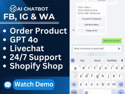 Uchat bot Setup on FB, Instagram & WhatsApp Shopify store API AI GPT 4o ...