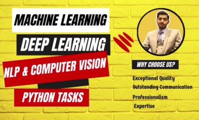 Machine learning, ml, deep learning, dp, nlp, computer vision, python task | Upwork