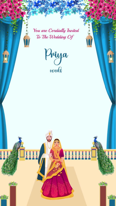 A beautiful wedding Invitation Motion card for wedding couples. | Upwork