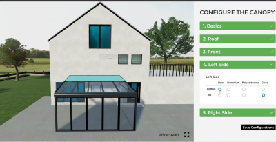 WebGL 3d Product Sheds Canopy Configurator | Upwork