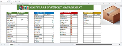 Will create a simple inventory management system in Excel with stock ...