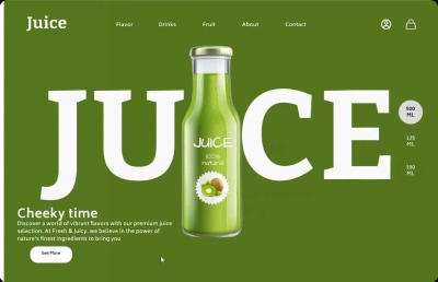 Juice Center Animated Landing Page Design | Figma UI/UX Showcase | Upwork