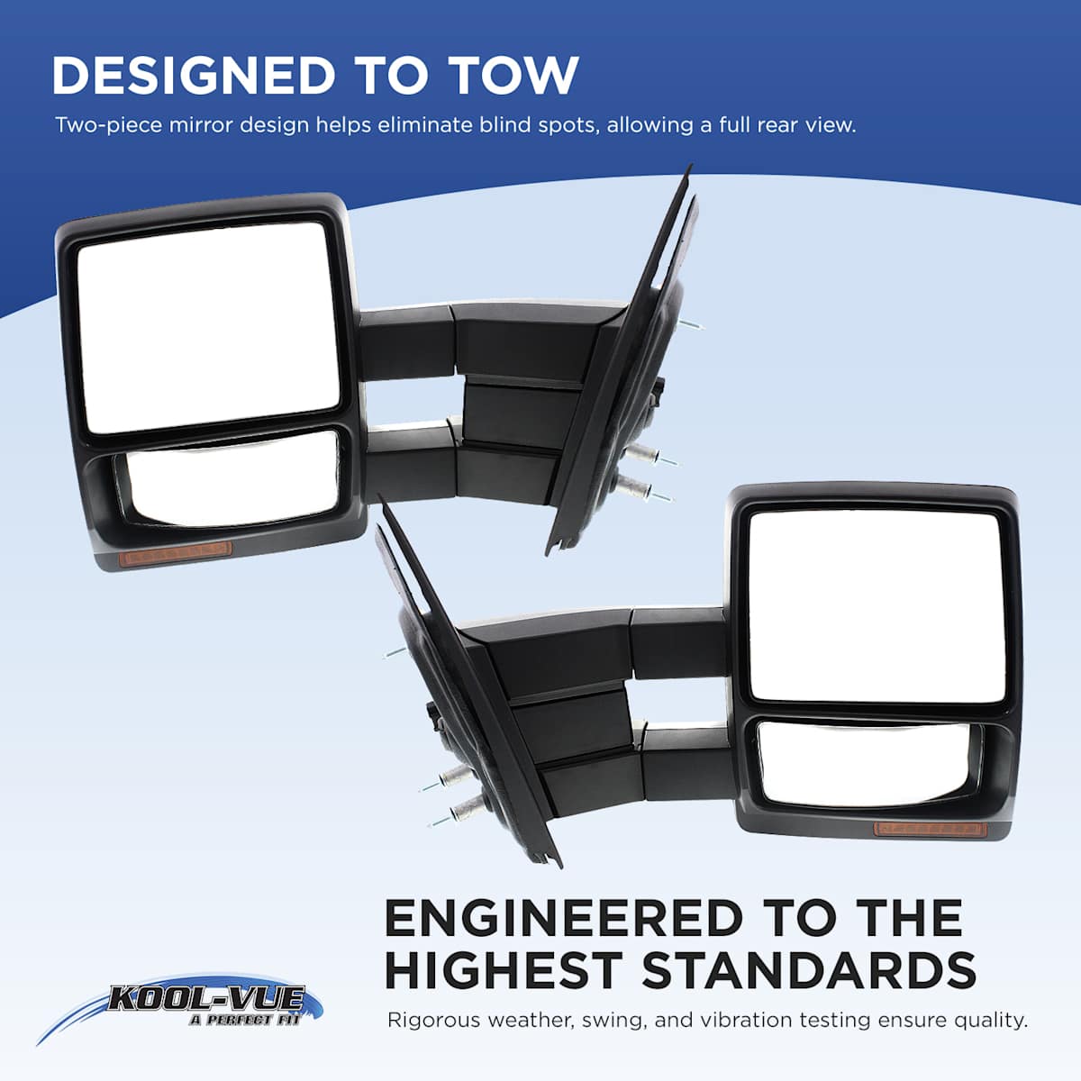 Kool Vue Passenger Side Mirror, Power Glass, Power Folding, Towing ...