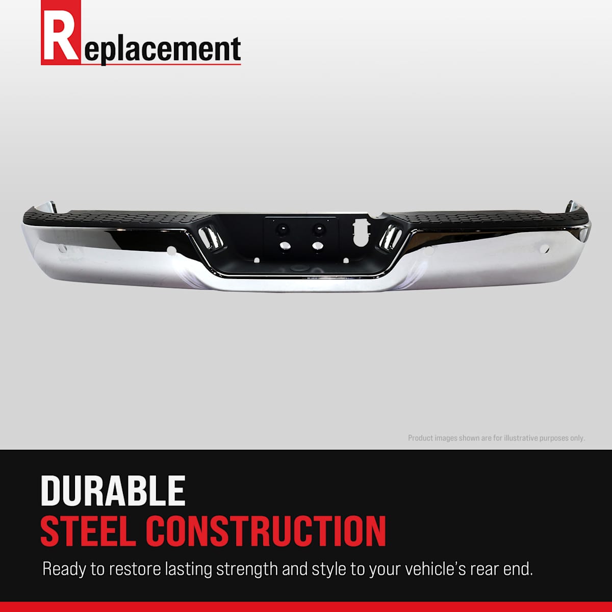 Replacement Chrome Step Bumper Assembly, w/ Mounting Brackets, w/ Step ...