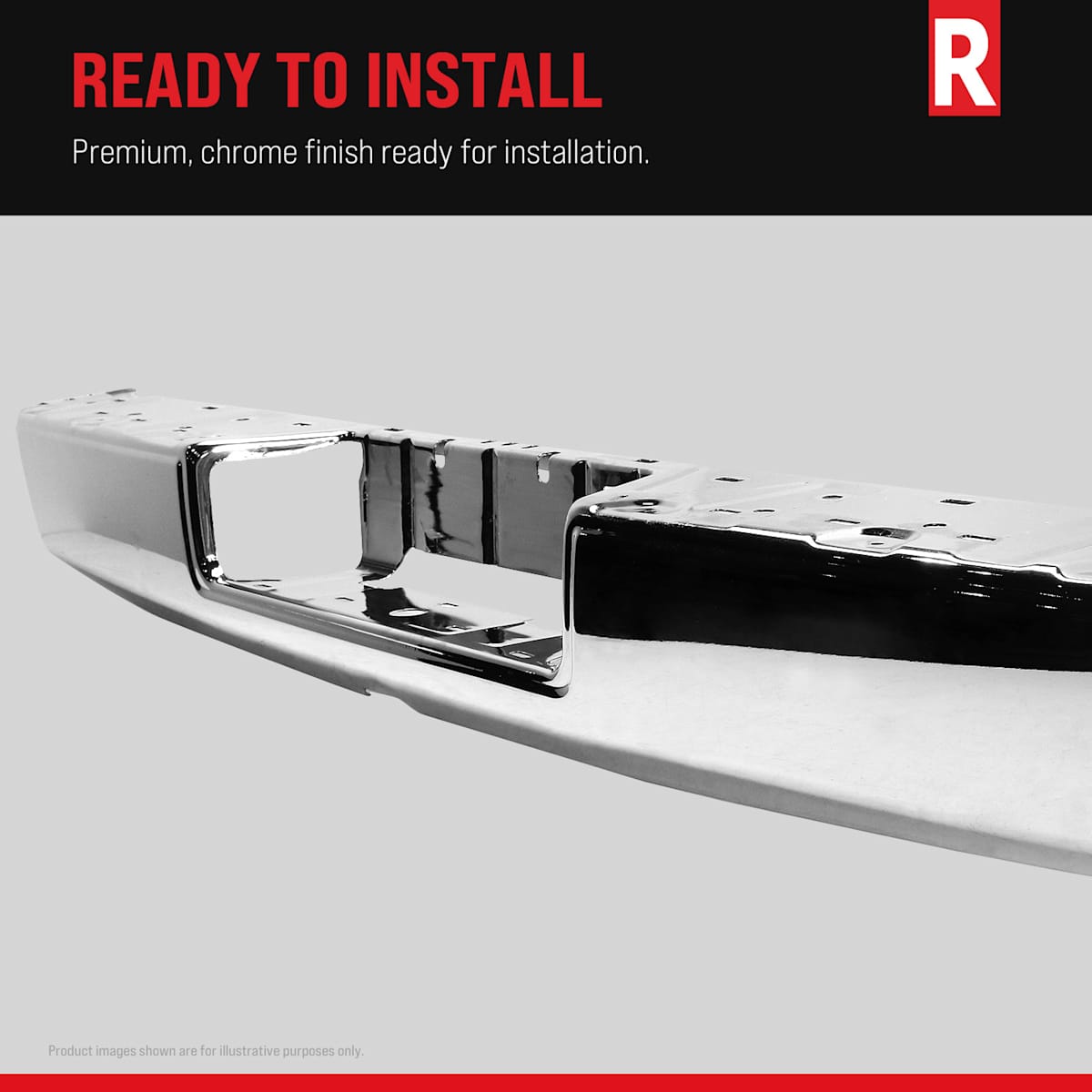 Replacement Chrome Step Bumper Assembly, w/ Mounting Brackets, w/ Step ...