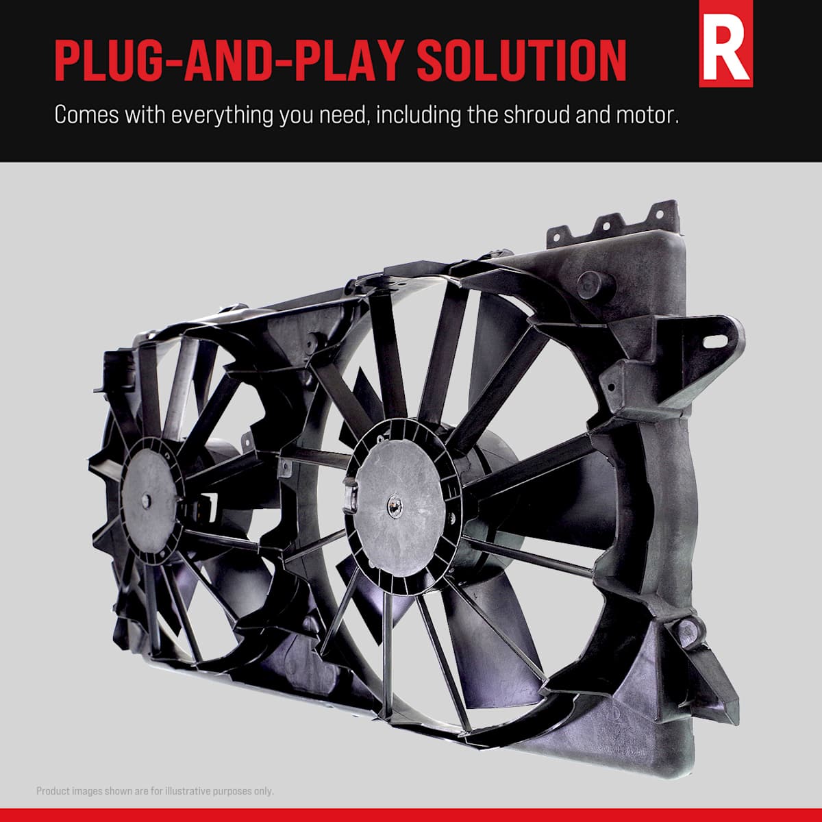 2017 Ford Edge Radiator Fan REPF160938 by Replacement