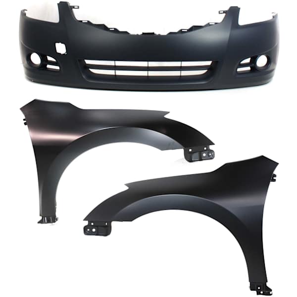 Replacement Front Bumper Cover Kit, Primed, With Fog Light Holes ...