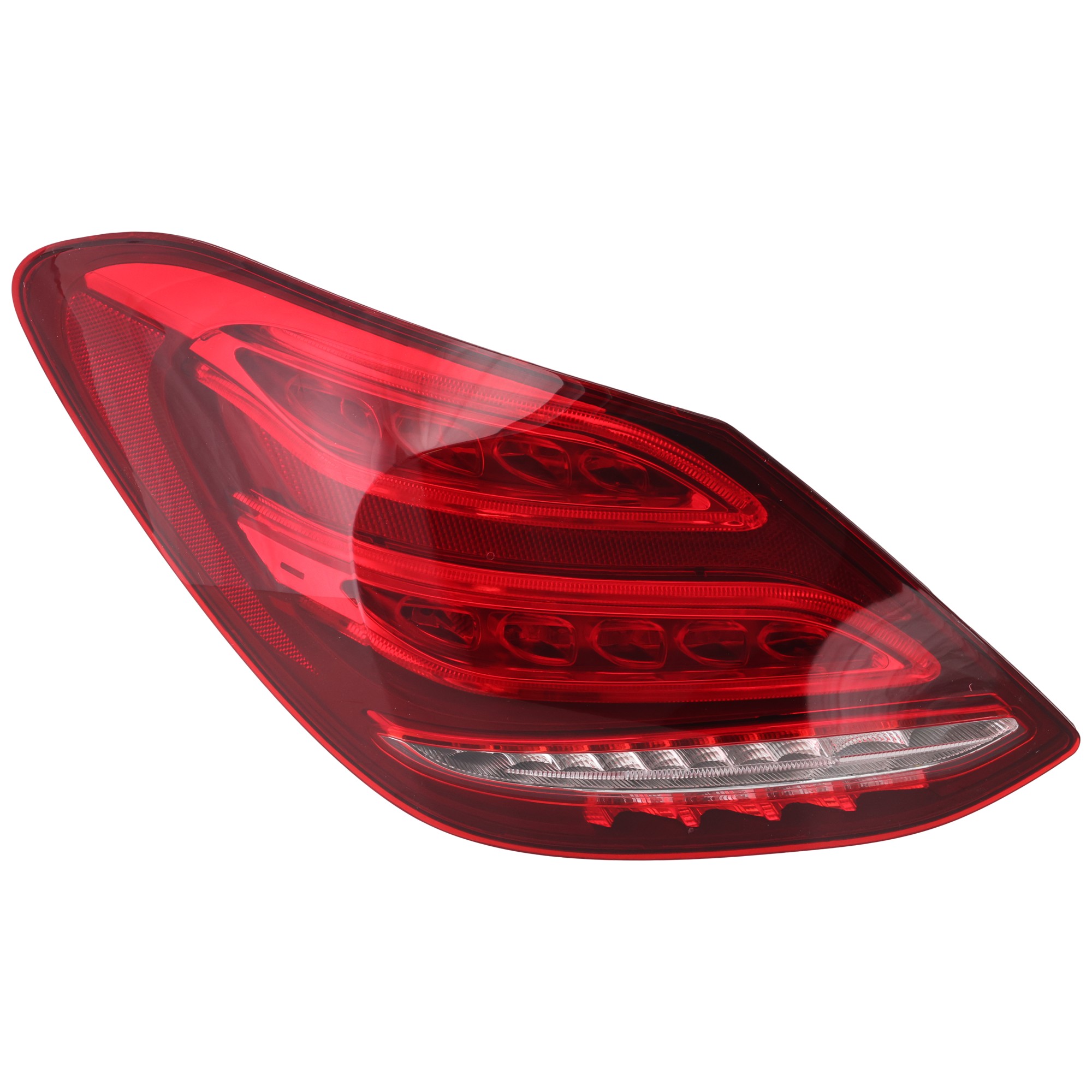 CAPA for 2015-2018 C63 AMG Rear Left Tail Lights Red & Clear Plastic C ...