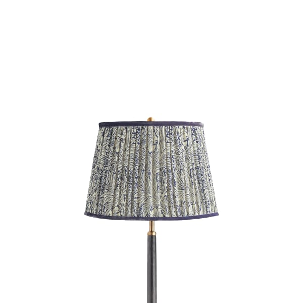 12 inch straight empire shade in indigo marigold linen by Morris & co