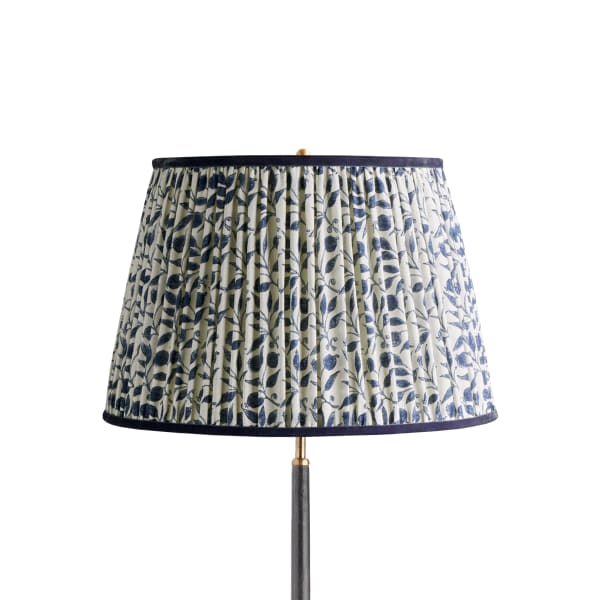 18 inch straight empire shade in indigo rosehip linen by Morris & co