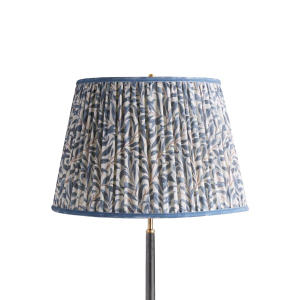 18 inch straight empire shade in indigo willow bough linen by morris