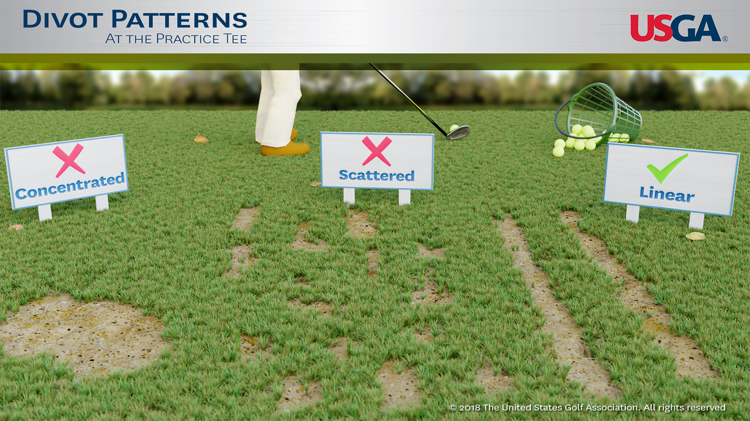 Divot pattern PSA- for the range : r/golf