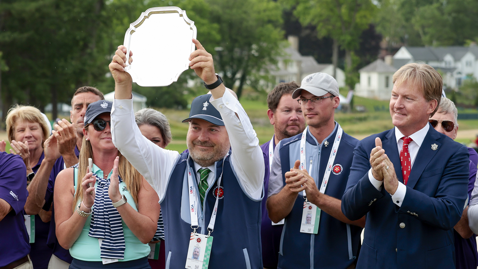Lancaster C.C.'s Josh Saunders Receives E.J. Marshall Platter