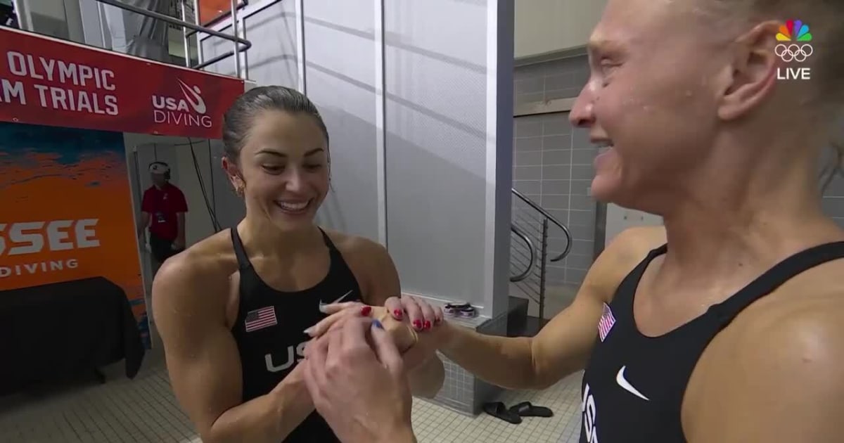 Team USA | Kassidy Cook Gives Sarah Bacon A Traditional Diving Ring To ...