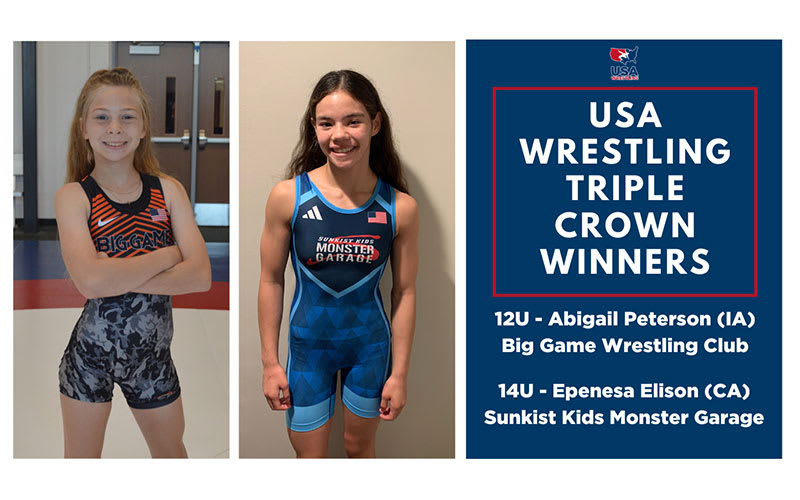 USA Wrestling | Abigail Peterson of Iowa (12U) and Epenesa Elison of ...