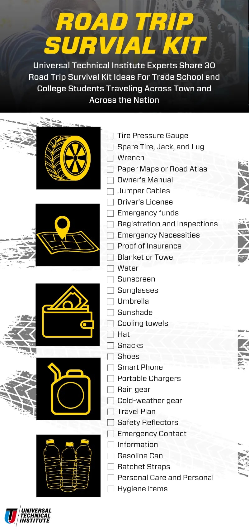 Trade School Vehicle Survival Kit for UTI Students on the Road | UTI