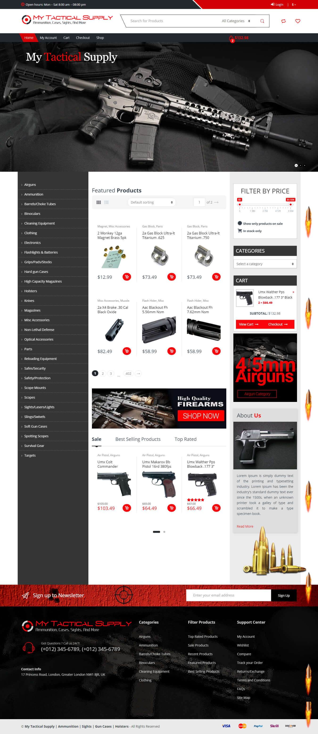 My Tactical Supply firmasi uchun vebsayt dizanyni va vebsayt ...
