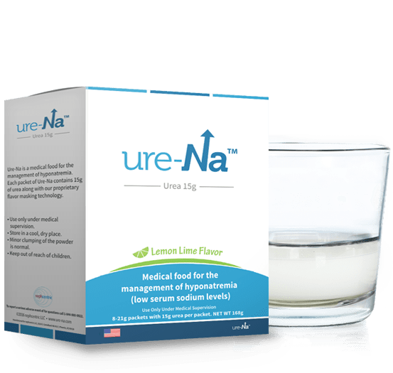 ure-Na is lemon lime flavored urea for hyponatremia.