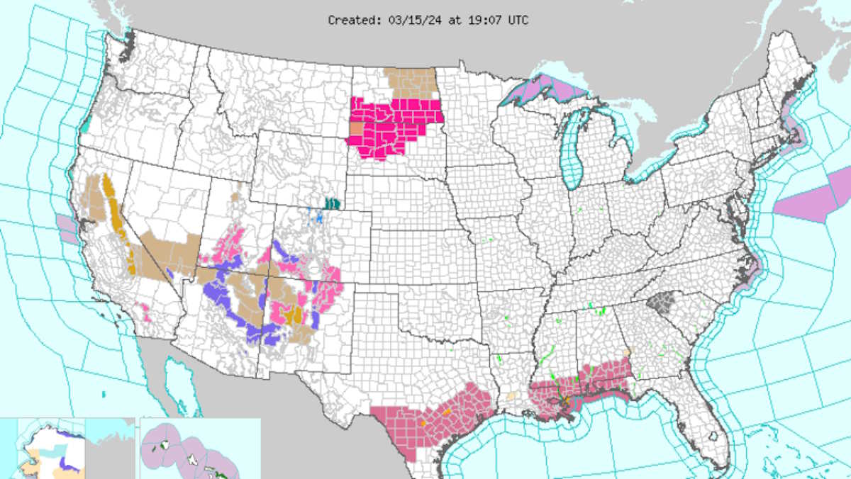 U.S.: Severe weather from Southern Plains to southeast; winter storm in ...