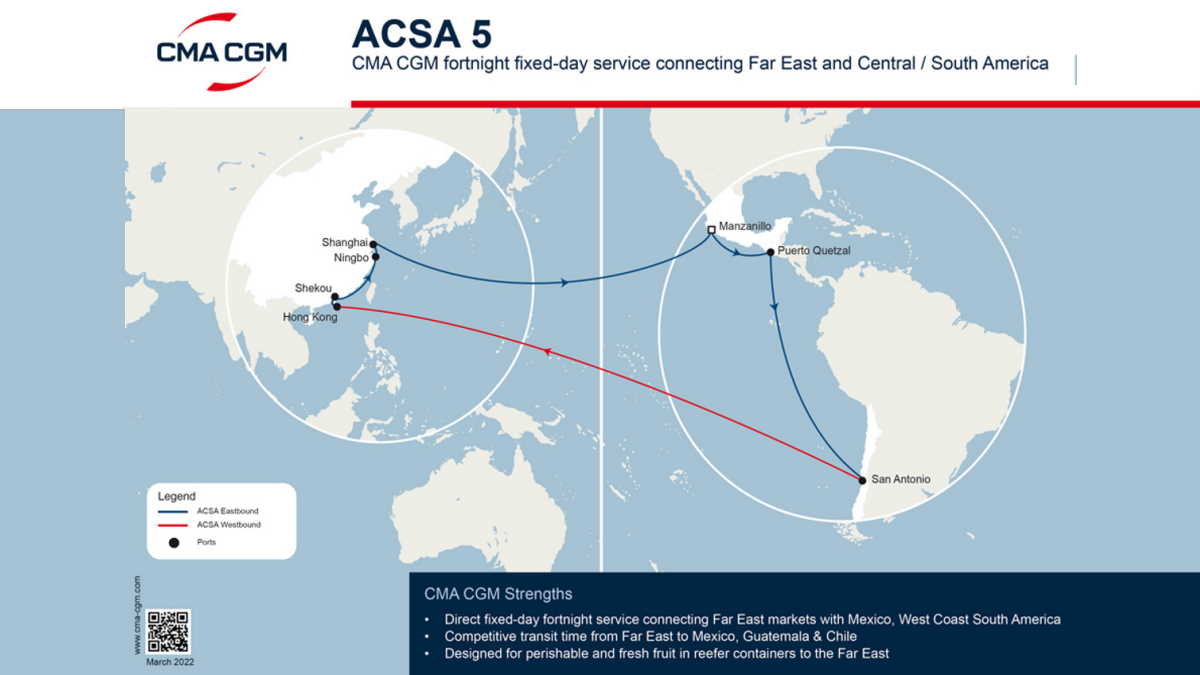 CMA CGM launches ACSA 5 connecting Asia with Mexico, Guatemala and ...