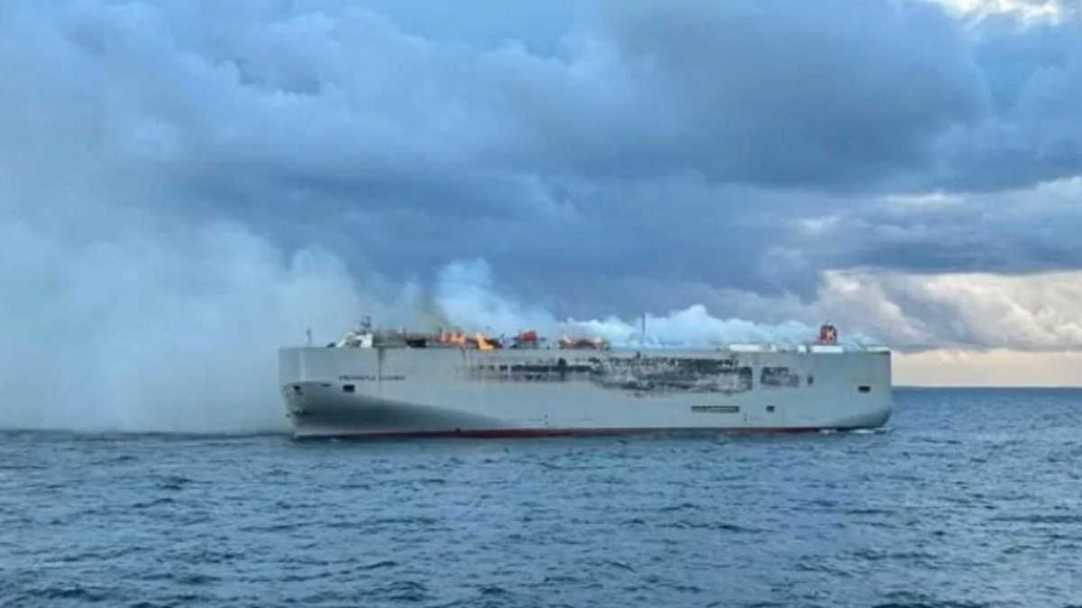 Ship fire off the coast of Netherlands leaves one dead and several ...