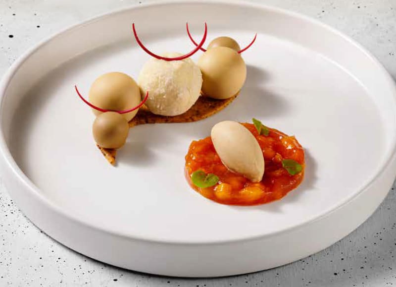 OPALYS AND PEACH DESSERT WITH COCOA NIB BRETON SHORTBREAD RECIPE