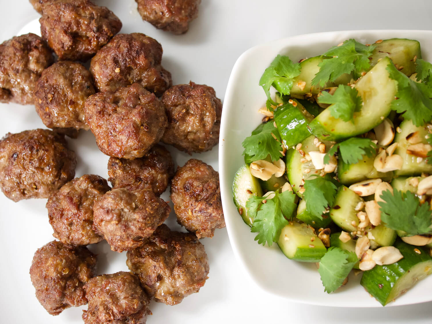 Spicy Cumin Lamb Meatballs With Sichuan Cucumber Salad Recipe Vanns