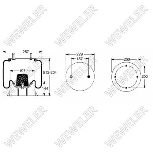 Luftbälg Firestone ROR 21215761 med stålkolv VDL Parts Sweden AB
