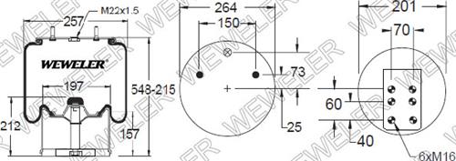 Luftbälg Weweler BPW 0542943210 30K VDL Parts Sweden AB