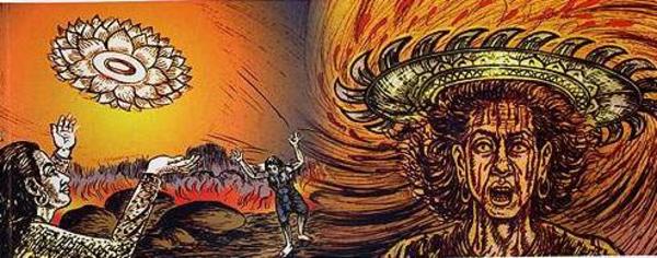 Some Pretas are overarched above their head by the circle-sharpen ...