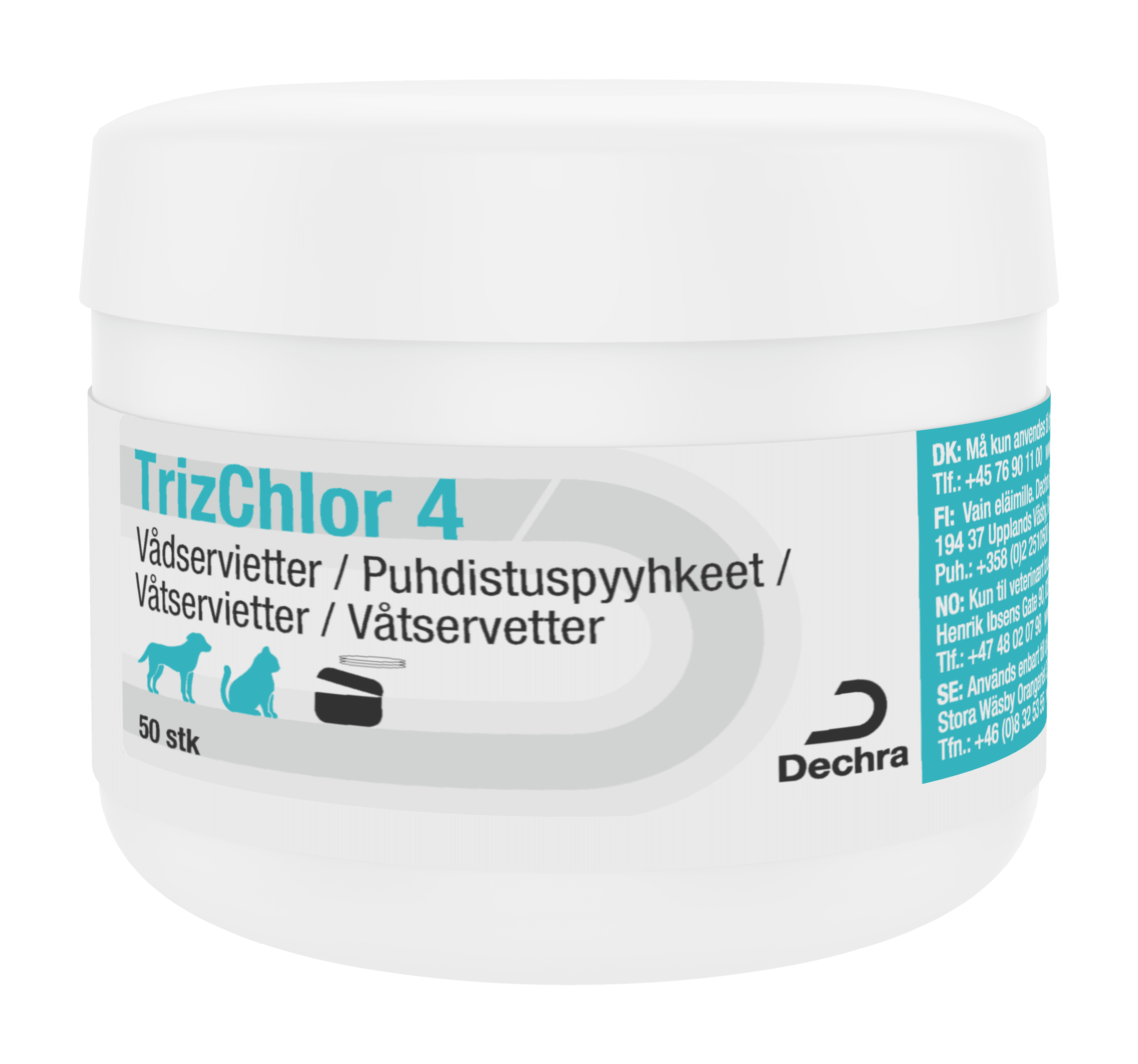 Trizchlor 4 Wet Wipes, 50 stk VESO Apotek