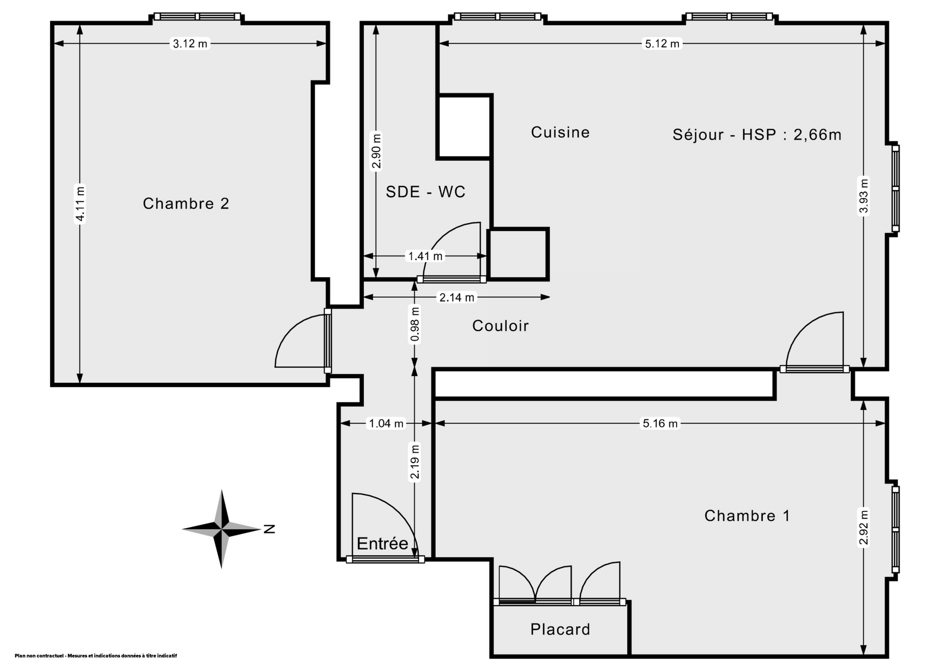 Charmant 3 pièces - 51m2 - Calme et lumineux - Rue rouvet