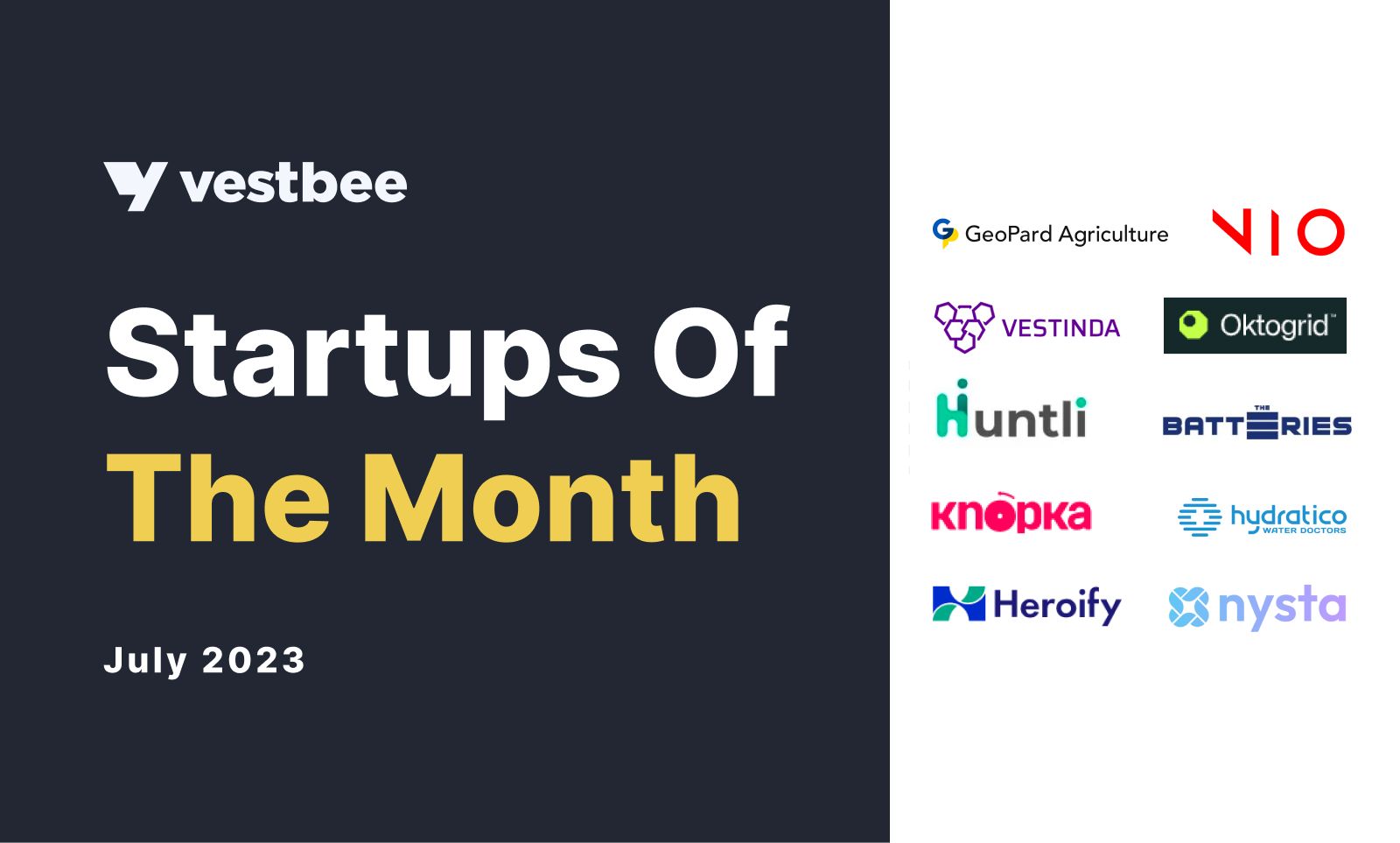 Startups Of The Month - August 2023 | Vestbee