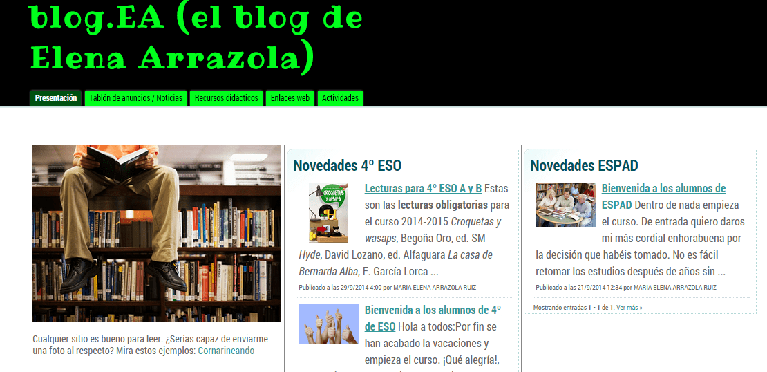 Blog de aula: blog.EA - Apoyo de la labor docente desde la web