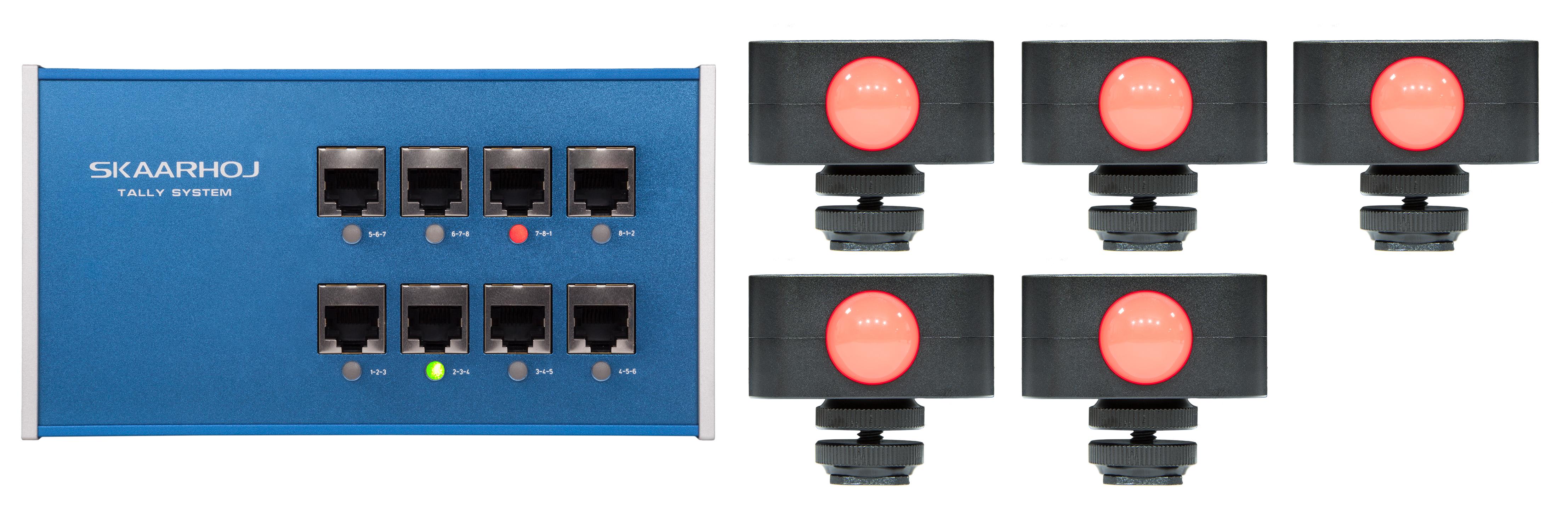 Skaarhoj ETH-TALLY-LINK-V2-X5 Tally Box 5x Tally Lights Bundle VideoUtstyr