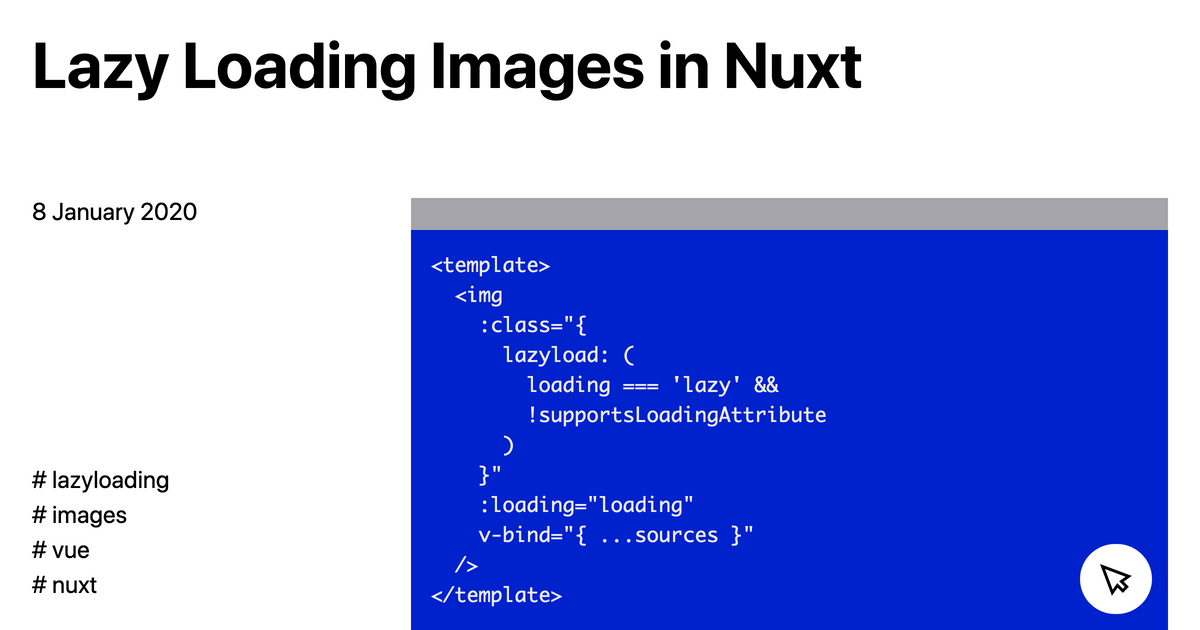 Lazy Loading Images In Nuxt Right Click → View Page Source