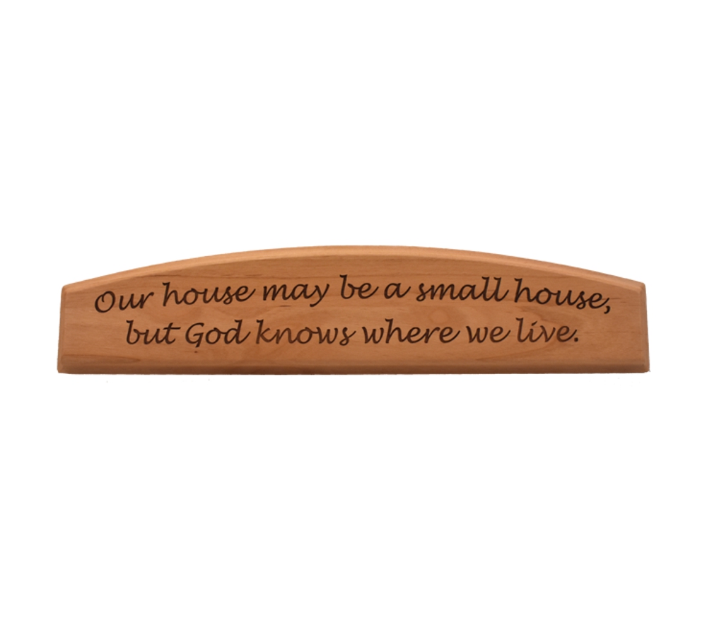 Custom Engraved Hardwood Door Topper with Arched Top
