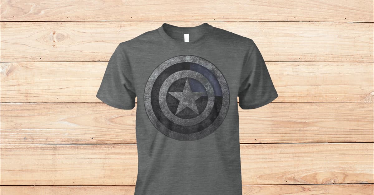 faded shield design grey and blue - Viralstyle