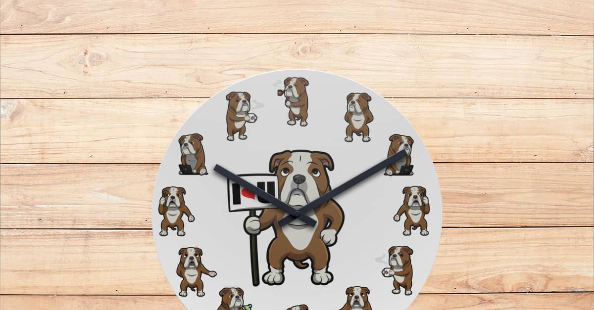 Bull Dog Clock - Viralstyle
