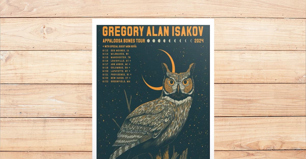 Gregory Alan Isakov Appaloosa Bones Tour June 2024 Poster - Viralstyle