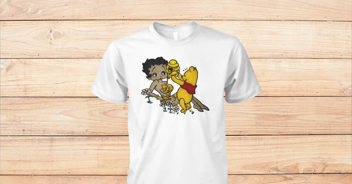 Betty Boop And Winnie Pooh Love Honey Nudes T-Shirt - Viralstyle