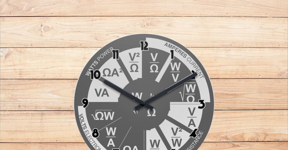 Ohm's Law Wheel Wall Clock - Viralstyle