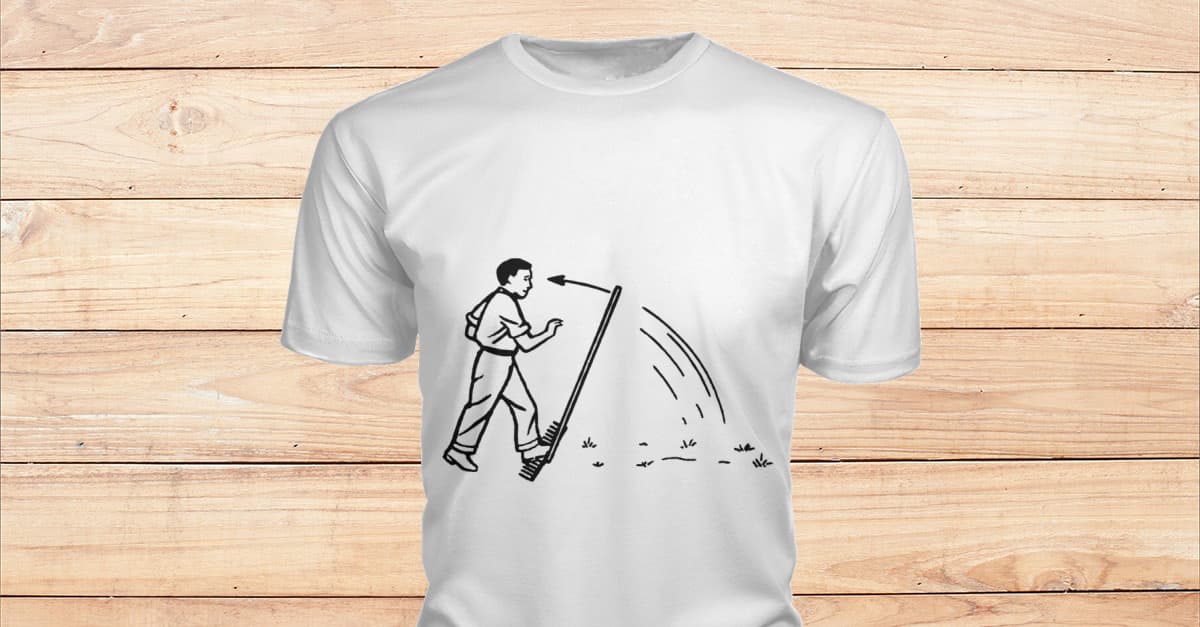 Funny vintage illustration stepping on rake shirt - Viralstyle